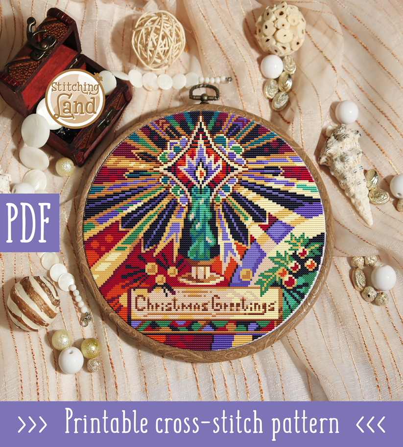 Christmas Candle Cross Stitch Pattern – Stitchingland