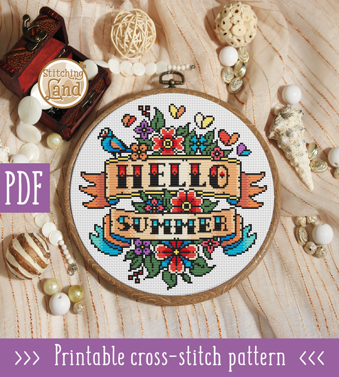 Hello Summer Cross Stitch Pattern – Stitchingland