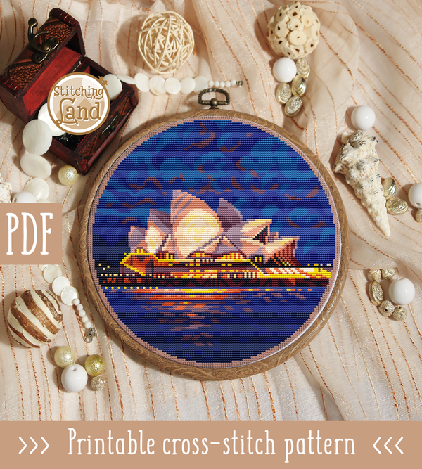 Sydney Opera House Cross Stitch Pattern – Stitchingland