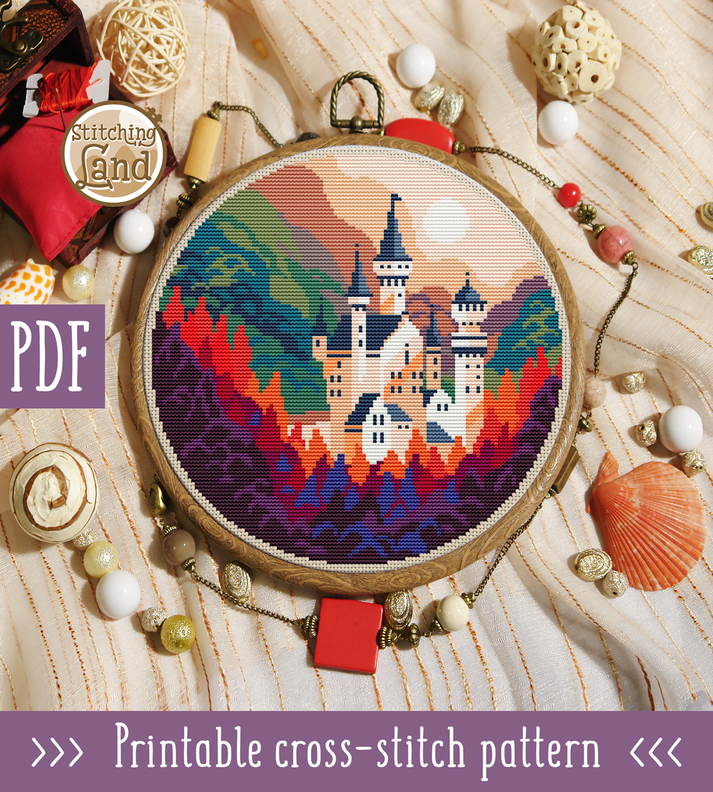 White Castle Cross Stitch Pattern – Stitchingland