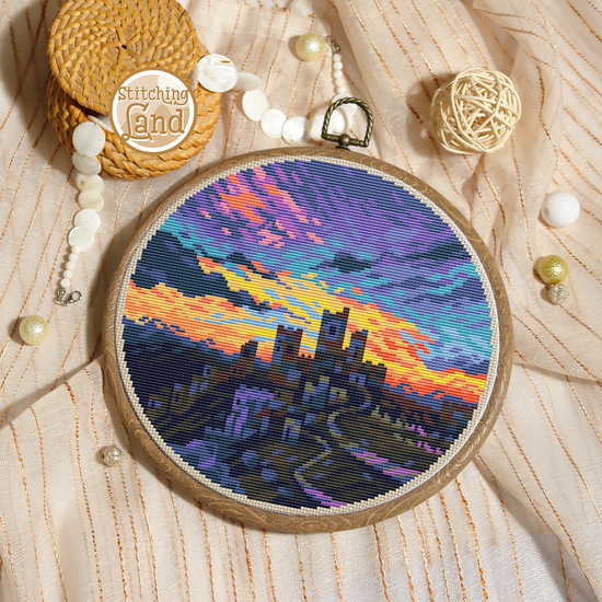 Ruined Fortress Cross Stitch Pattern – Stitchingland