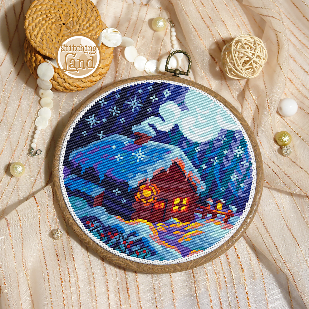 Winter Cabin Cross Stitch Pattern – Stitchingland